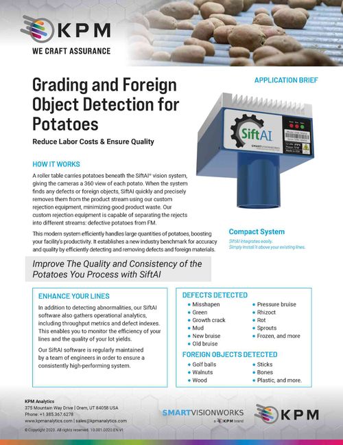 Grading And Foreign Object Detection For Potatoes Application Note